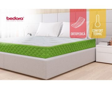 Saltea Ortopedica Bedora Aloe Vera Arcuri Invelite 90×200 cm, 5 zone ...