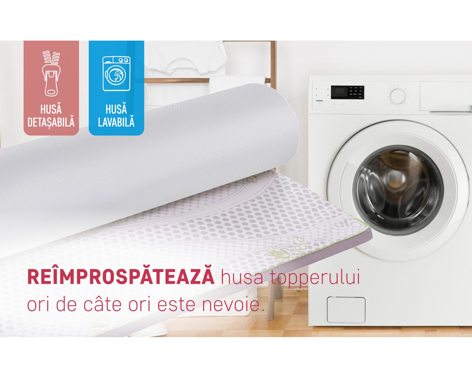 Topper Bedora Vienna Aloe Vera 7 zone 140×190 cm, memory cool gel ...