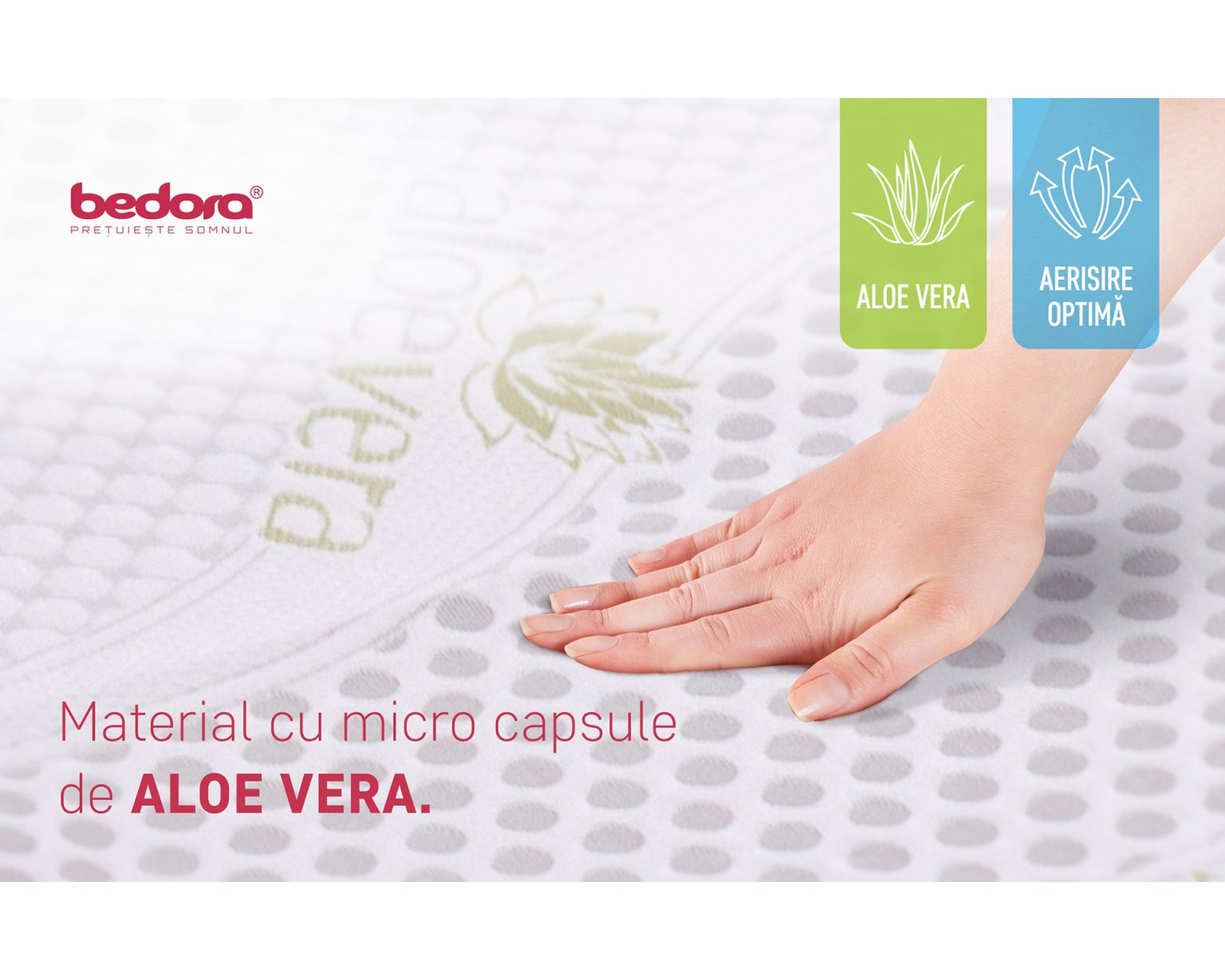 Topper Bedora Vienna Aloe Vera 7 zone 140×190 cm, memory cool gel ...
